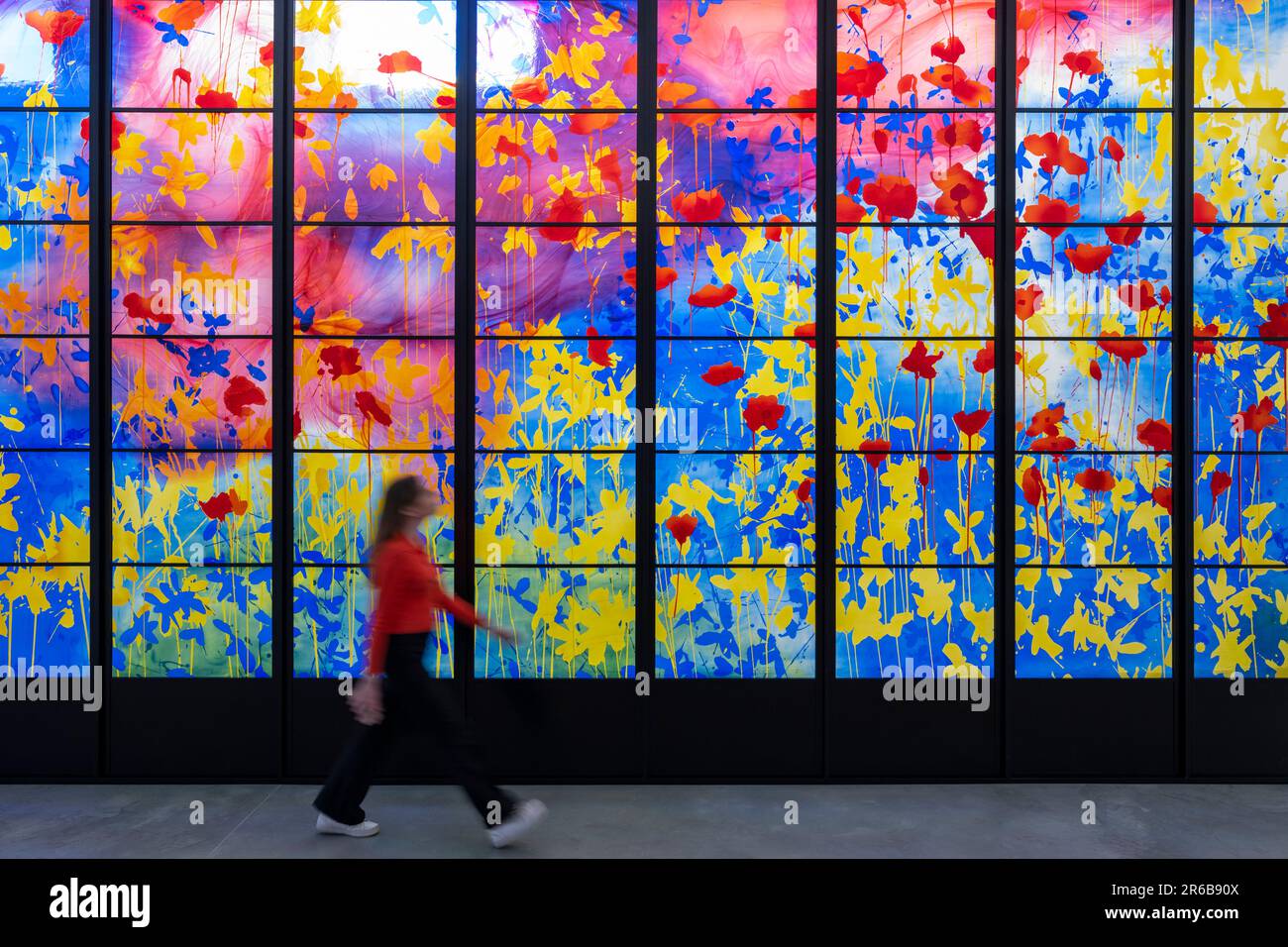 Newport Street Gallery, London, UK. 8th June, 2023. A Great Light by Brian Clarke, who is widely ...