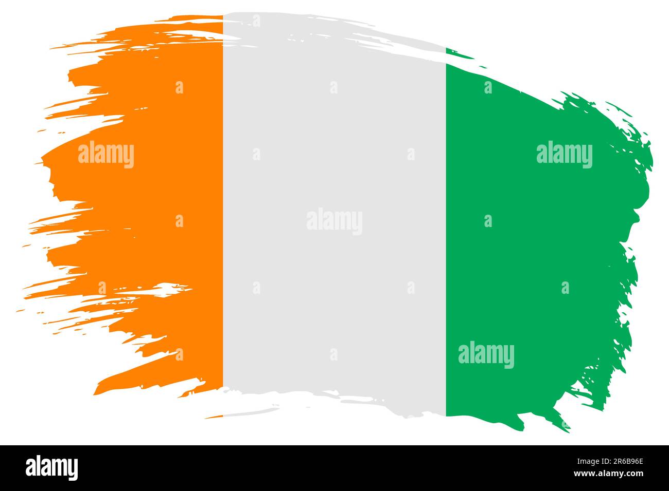 Cote D Ivoire Brush Stroke Flag Vector Background Hand Drawn Grunge