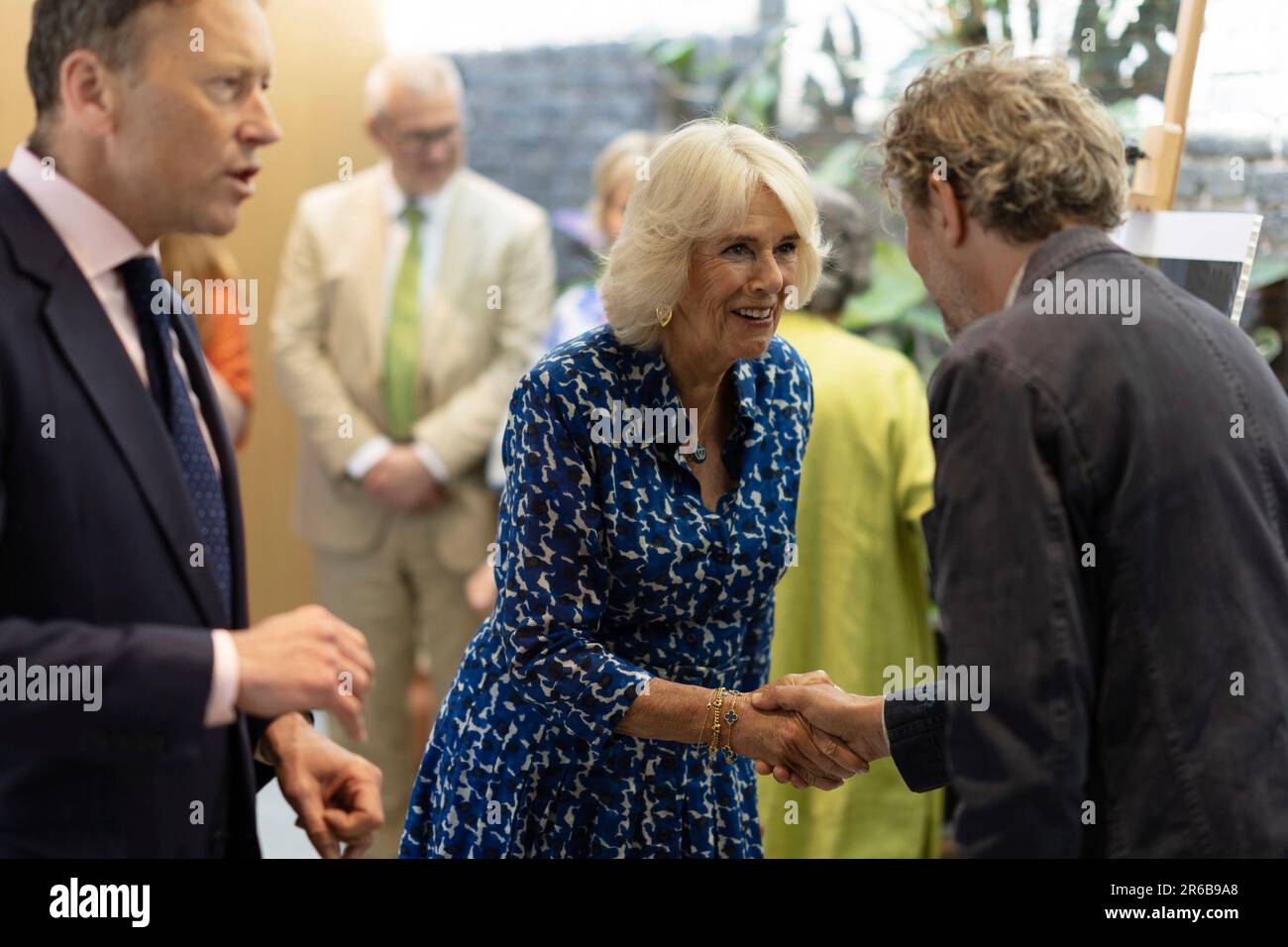 Britain's Queen Camilla during a visit to the Garden Museum in Lambeth ...