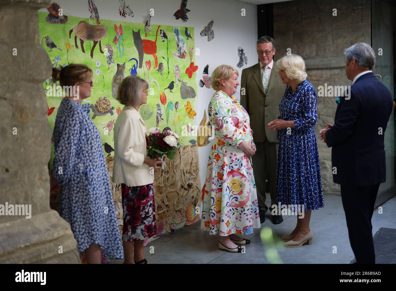 Britain's Queen Camilla during a visit to the Garden Museum in Lambeth ...