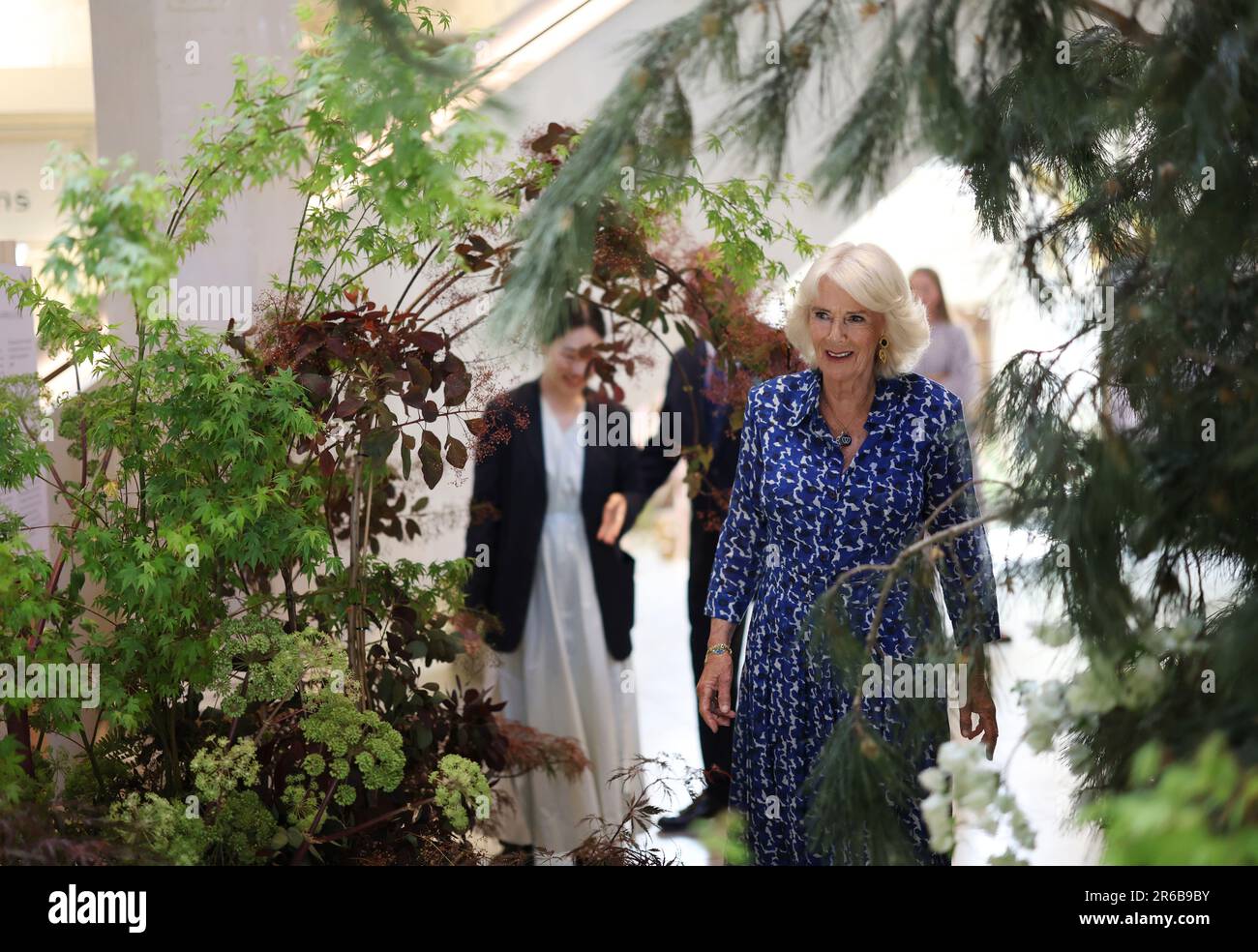 Britain's Queen Camilla during a visit to the Garden Museum in Lambeth ...