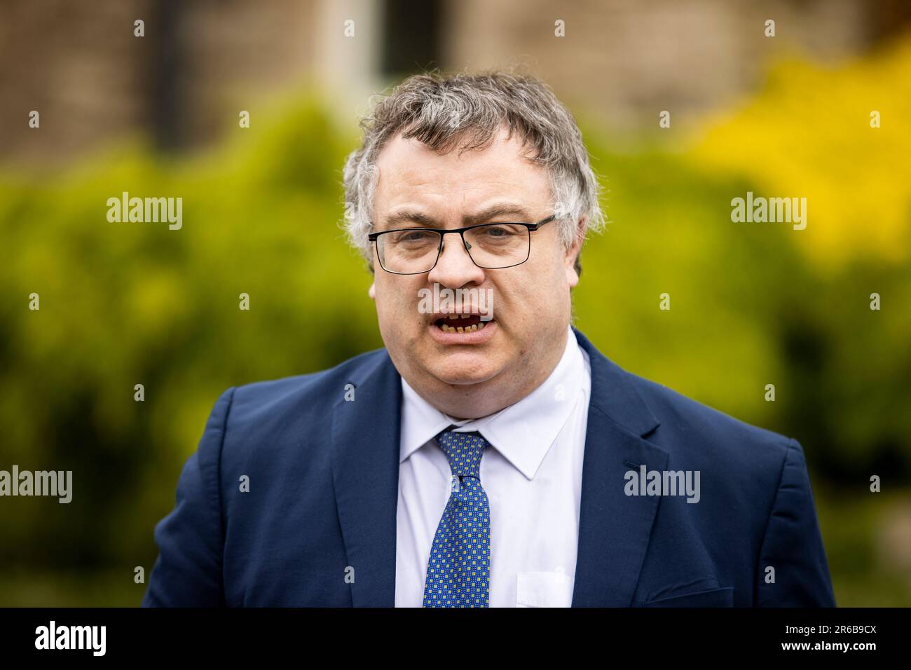 Alliance Party's Stephen Farry, outside Castle Buildings at Stormont ...