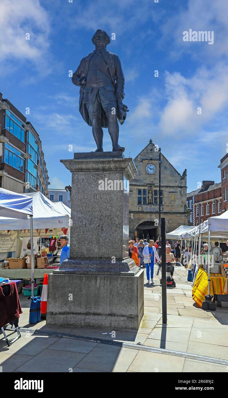 The Clive of India statue near the Old Market Hall in the Market Square ...
