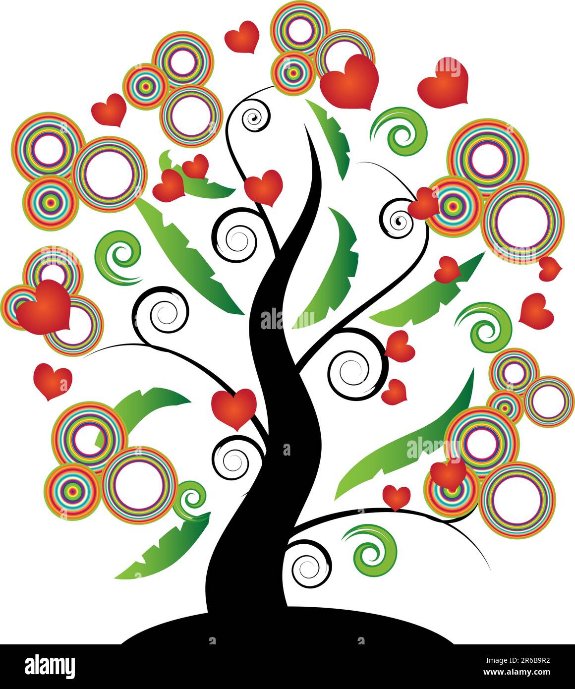 Beautiful tree of hearts Stock Vector Image & Art - Alamy