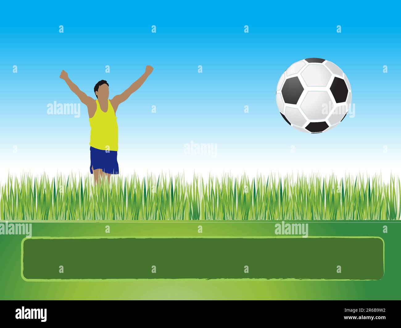 People play football on grass, goal, vector illustration Stock Vector ...