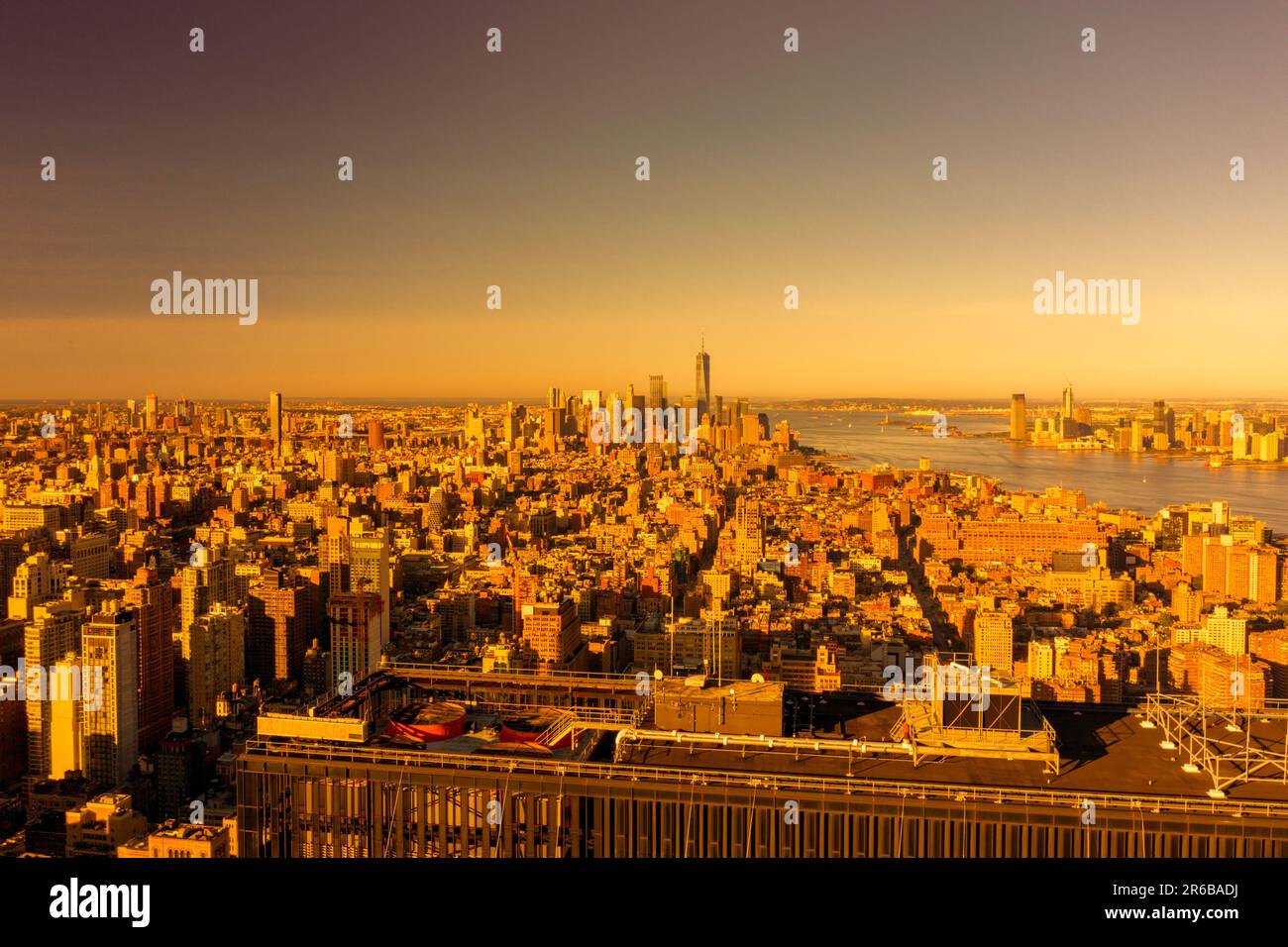 Aerial drone photo NYC orange haze from Canada fires 2023 Stock Photo ...