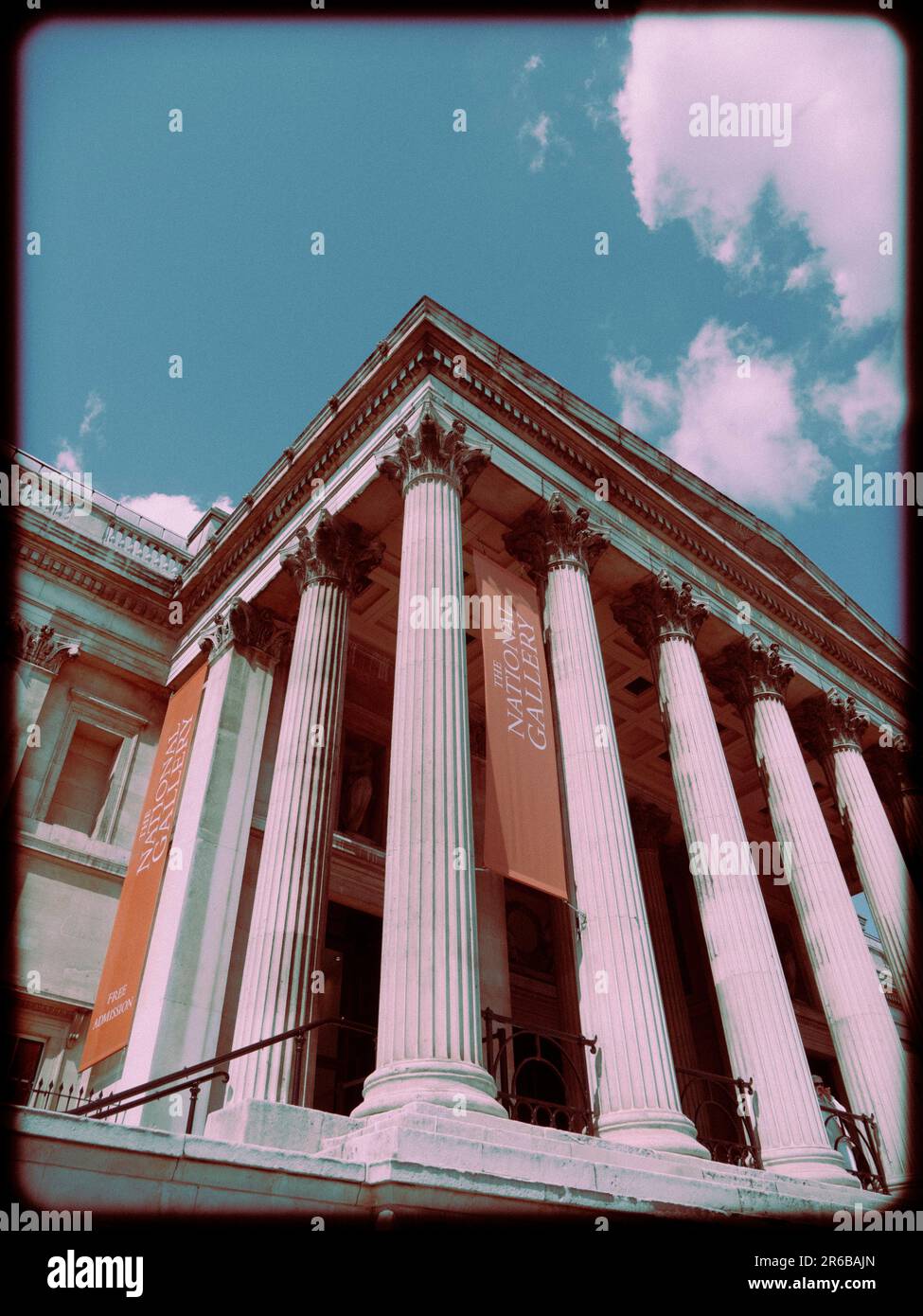 The National Gallery viewed from Trafalgar Square, London, England, UK ...