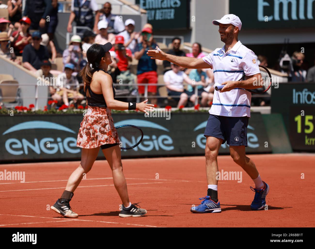 Paris, France. 8th June, 2023. Miyu Kato (L) of Japan/ Tim Puetz of ...