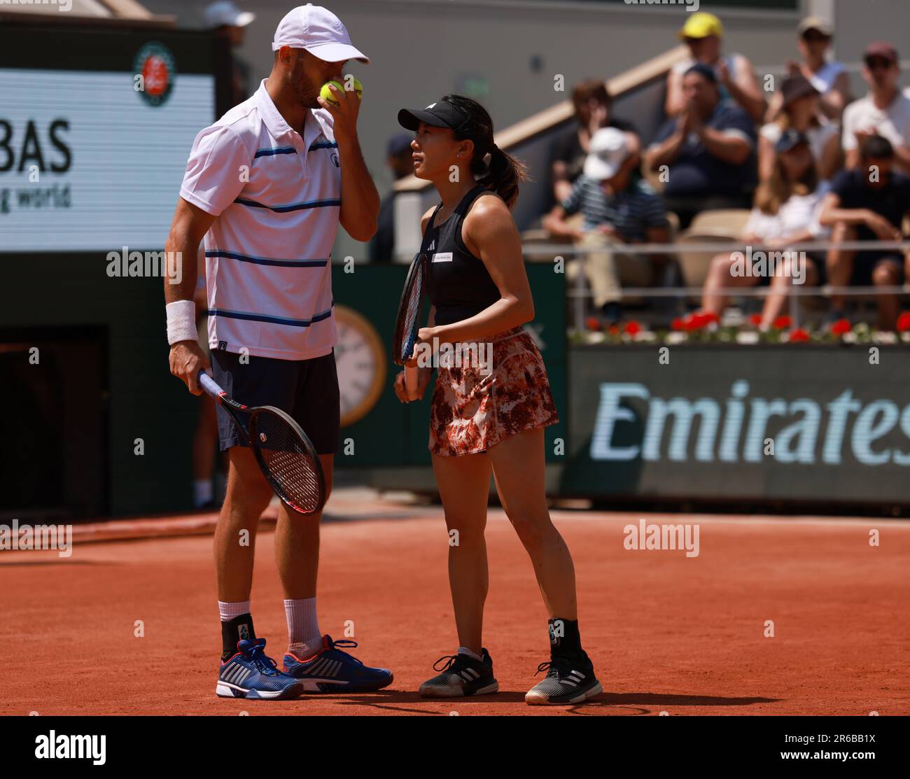Paris, France. 8th June, 2023. Miyu Kato (R) of Japan /Tim Puetz of ...