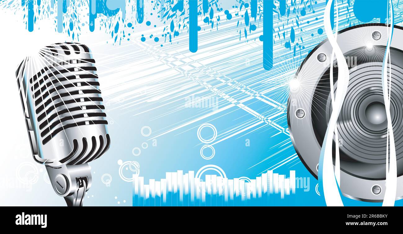 Abstract Music Background With Old microphone Stock Vector Image & Art ...