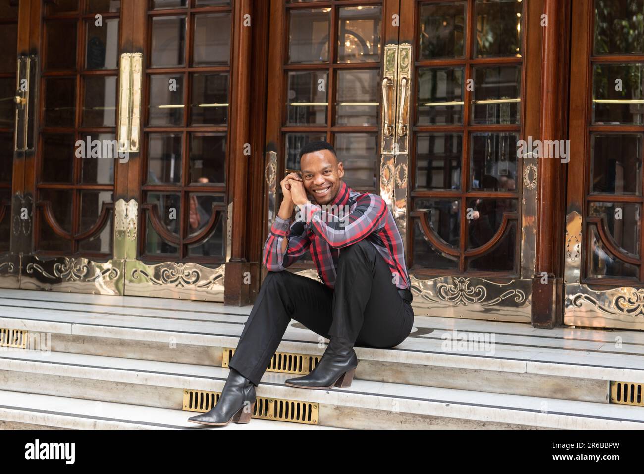 London, 7 June 2023, Johannes Radebe outside London Palladium, Lou ...