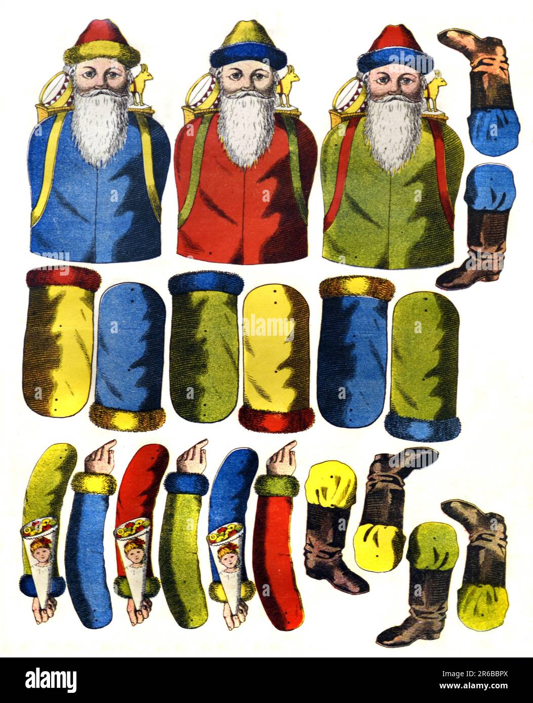 Paper or Cardboard Puppet or Cut-Out Father Christmas Alsace c19/20 Stock Photo - Alamy
