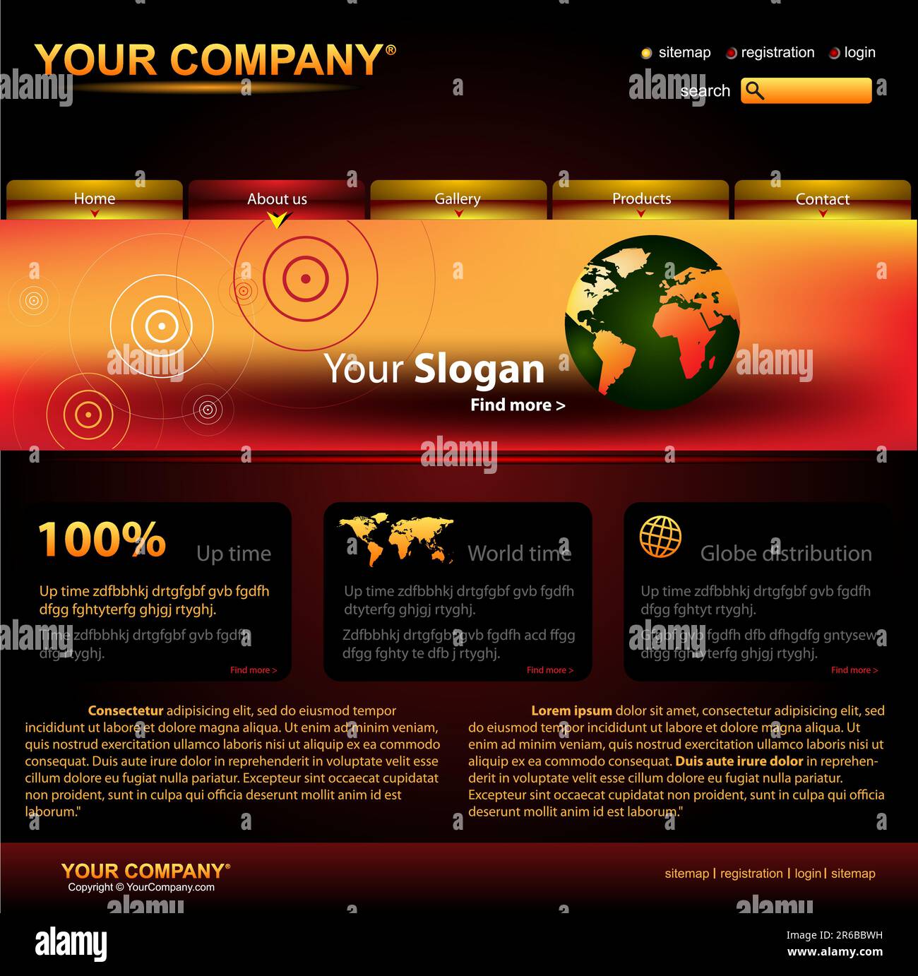 Vector editable website template Stock Vector Image & Art - Alamy