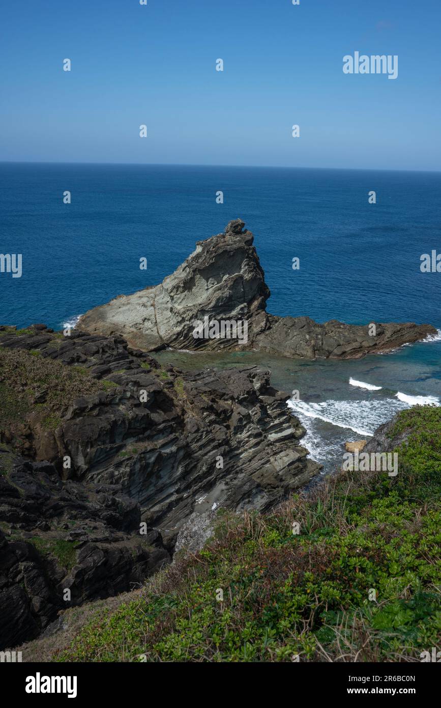 Ocean view and the cliffs and rocks. They are formed naturally and ...