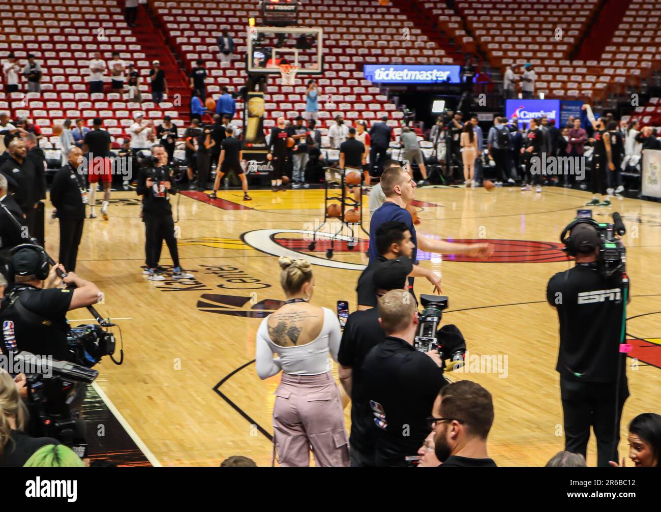 Nikola Jokic of Denver Nuggets during warm ups before Game 3 of NBA ...