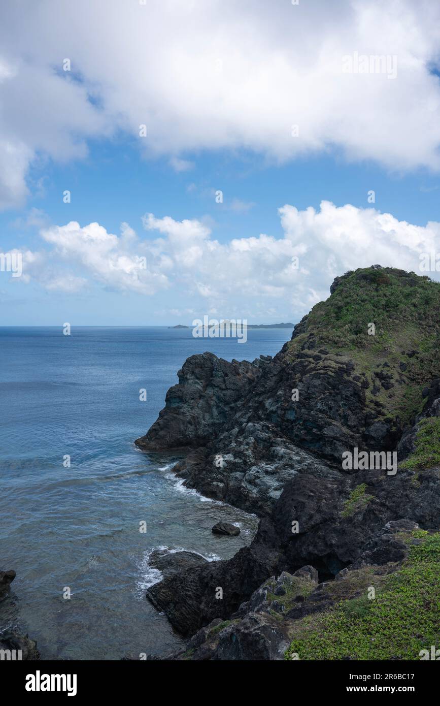 Ocean view and the cliffs and rocks. They are formed naturally and ...