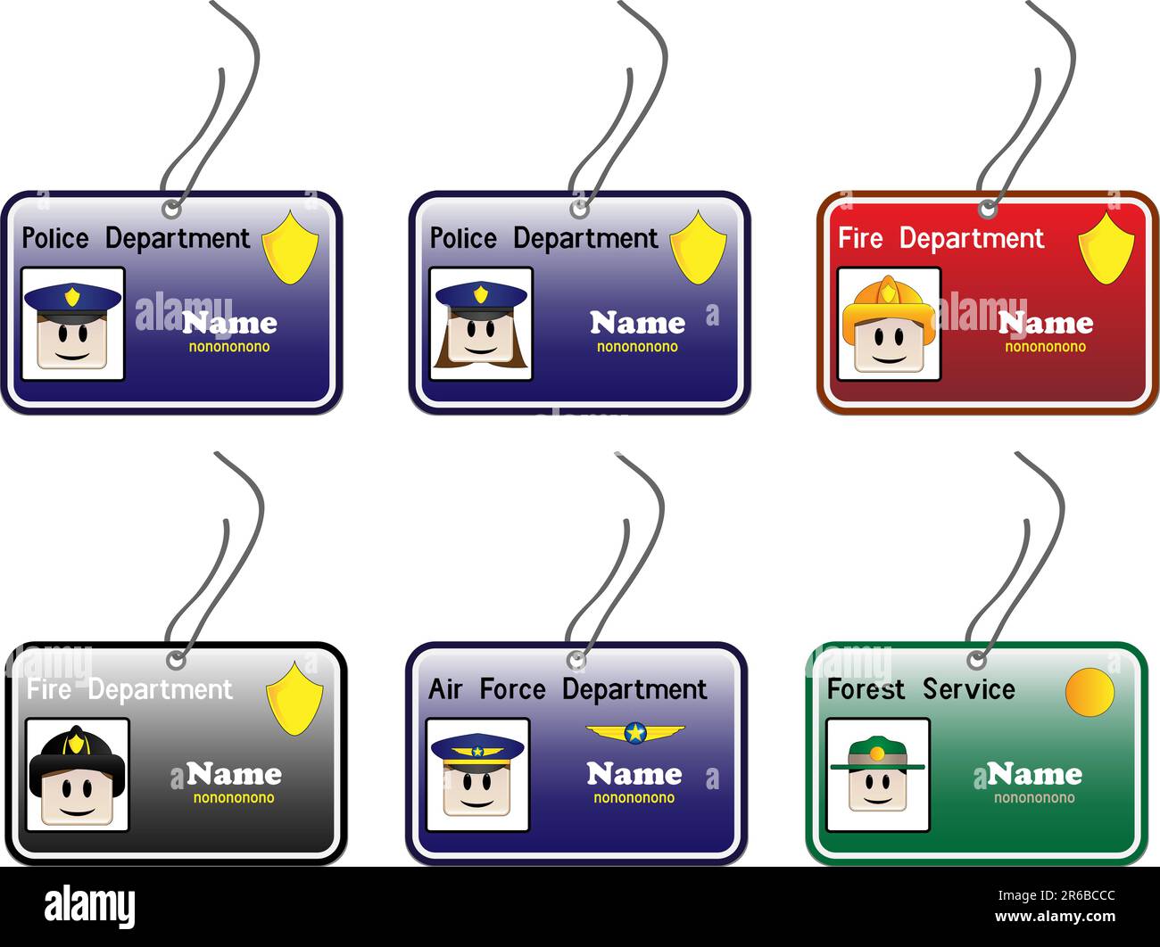 Identity card for police officers, firefighters and park rangers Stock ...