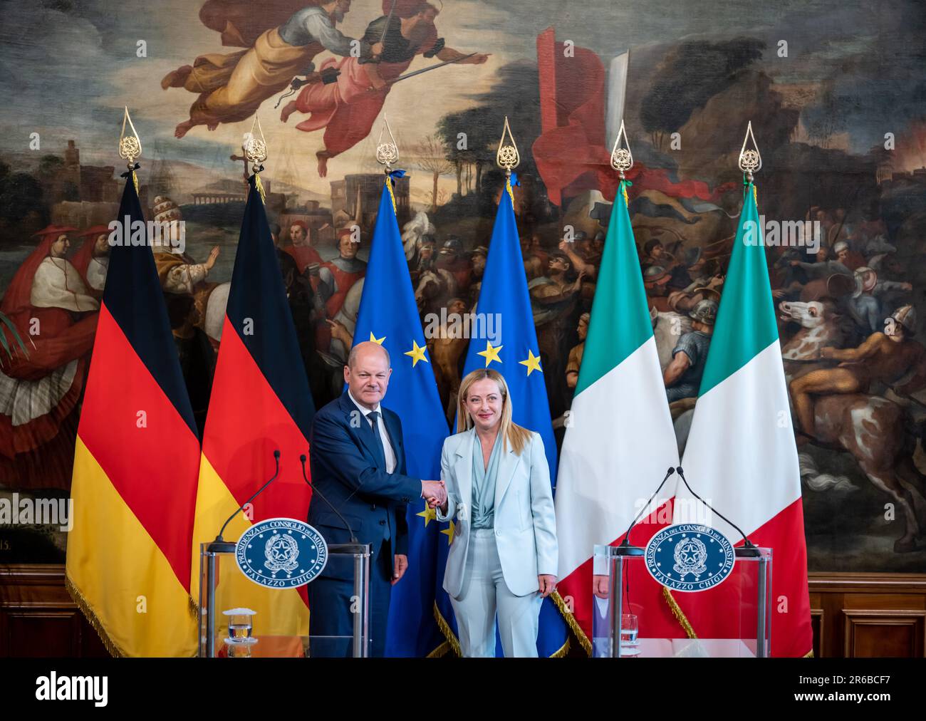 Rom, Italy. 08th June, 2023. German Chancellor Olaf Scholz (SPD ...