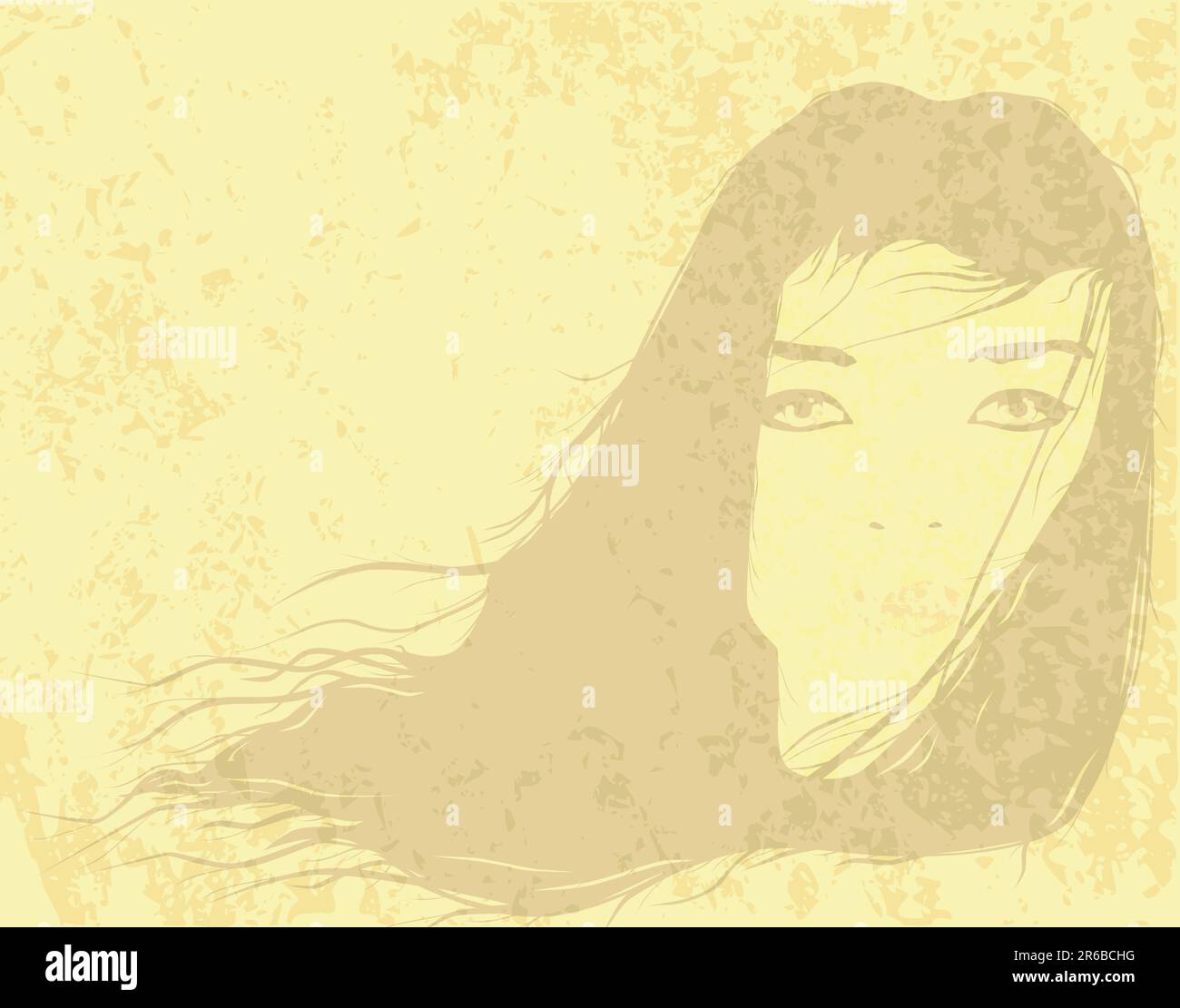 Editable vector illustration of a female head watermark and grunge Stock Vector Image & Art - Alamy