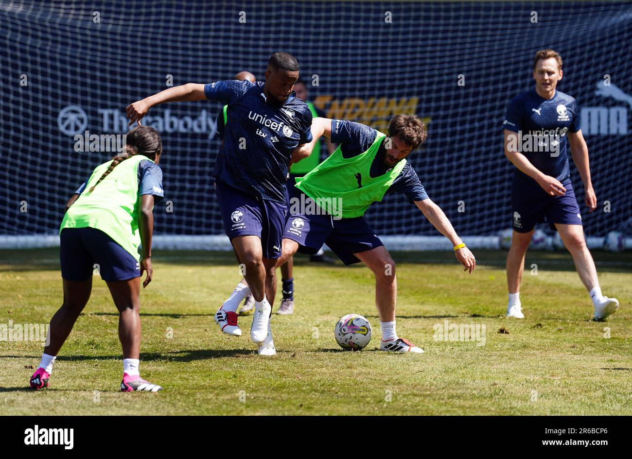 England's Andy Goldstein and Chunkz during a training session at ...