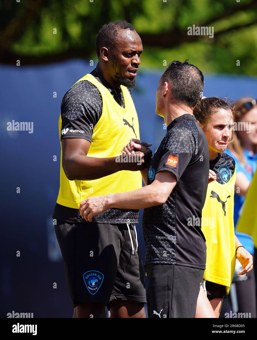 World XI's Usain Bolt during a training session at Champneys Tring ...