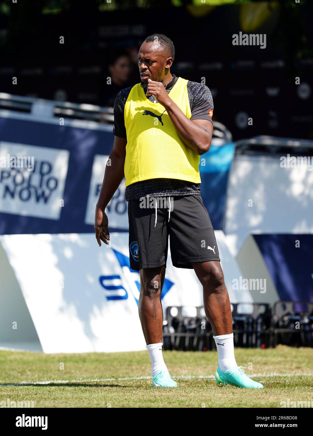 World XI's Usain Bolt during a training session at Champneys Tring ...