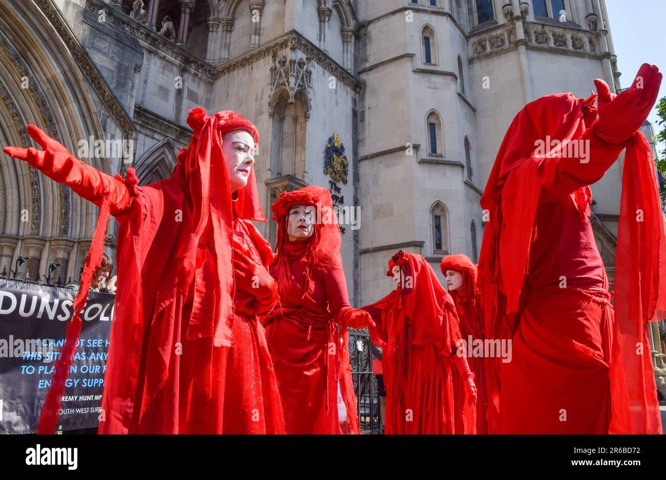 London, UK. 08th June, 2023. Extinction Rebellion protesters wearing ...