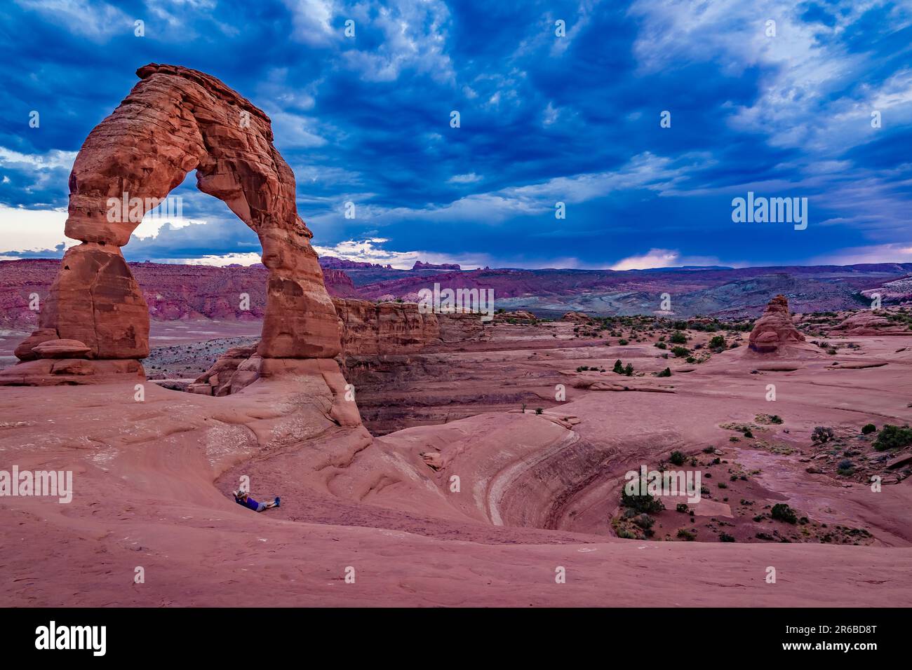 Spectacular arch like an ogive shaped door, overlooking the landscape ...