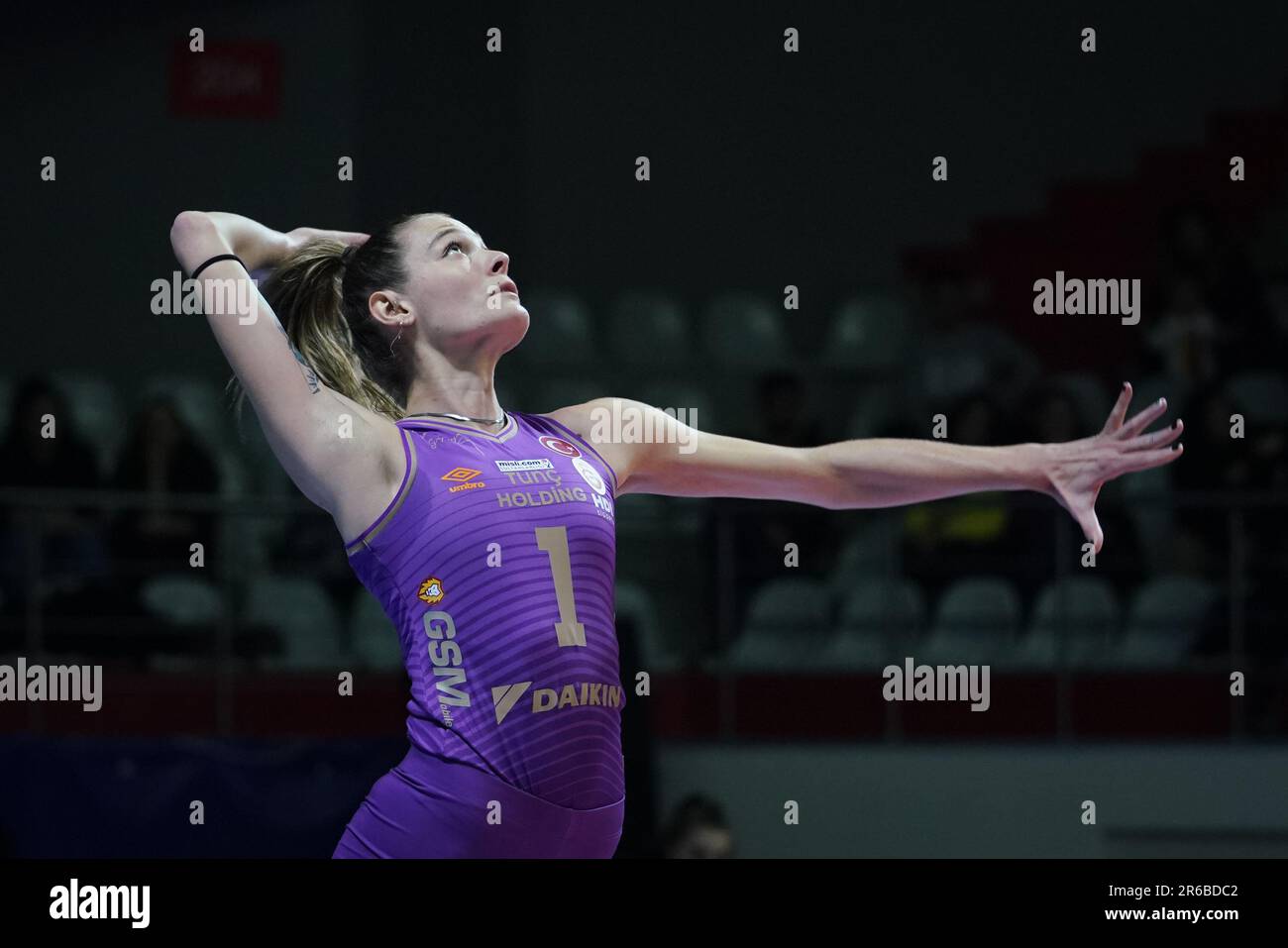 ISTANBUL, TURKIYE - DECEMBER 25, 2022: Anthi Vasilantonaki serves ...