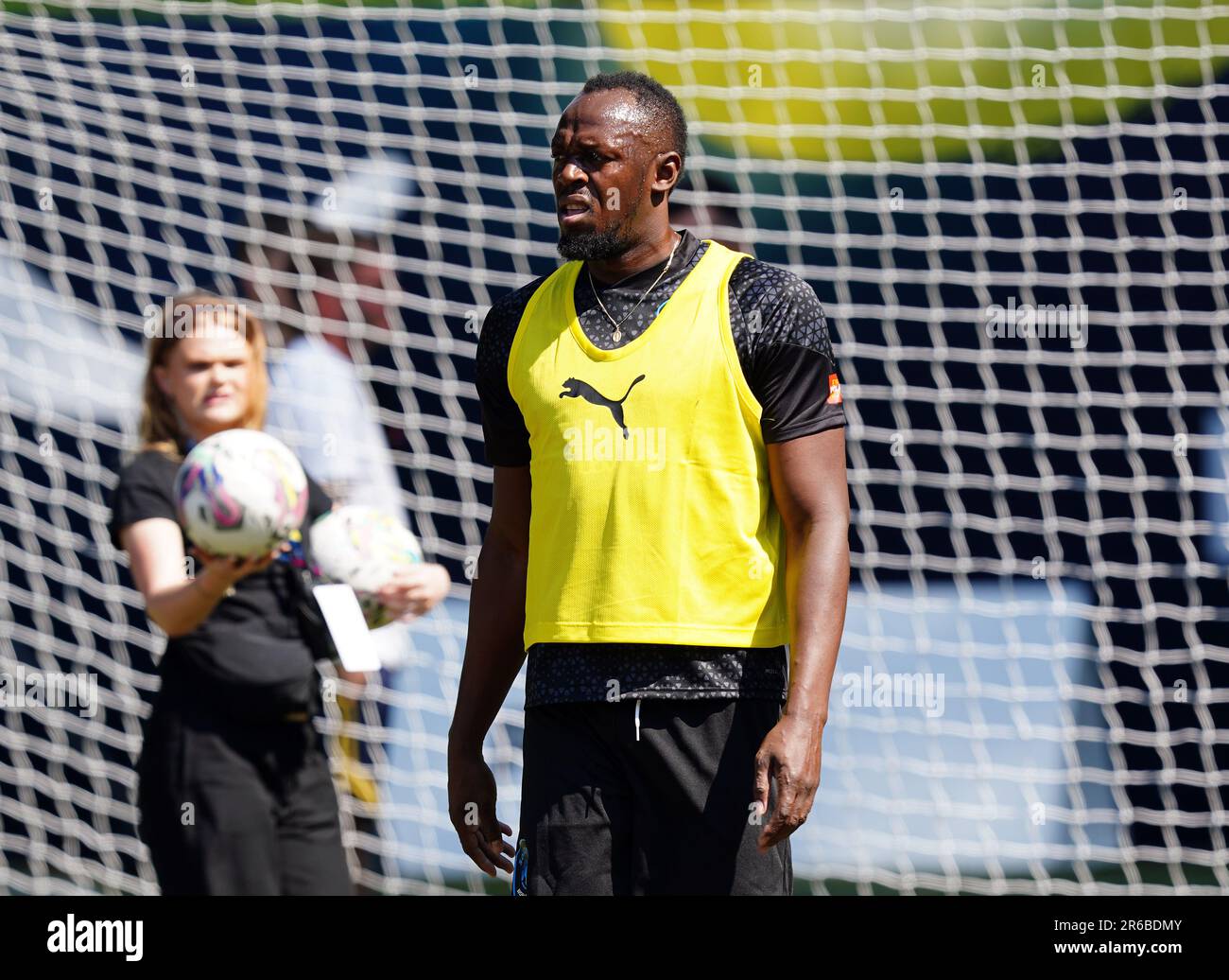 World XI's Usain Bolt during a training session at Champneys Tring ...