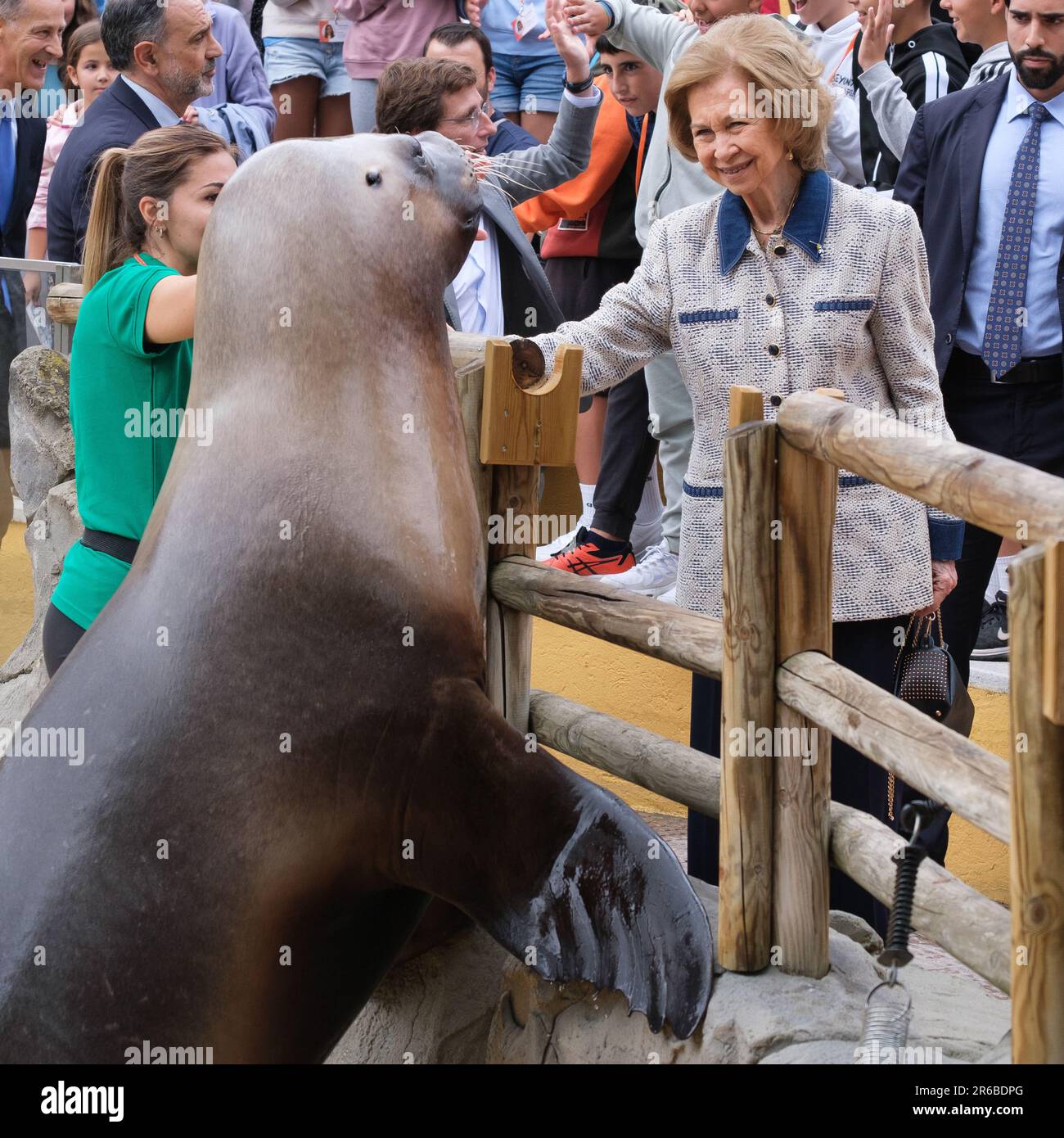 Queen Sofia of Spain during her visit to the Zoo Aquarium in Madrid.The Queen Sofia Foundation ...