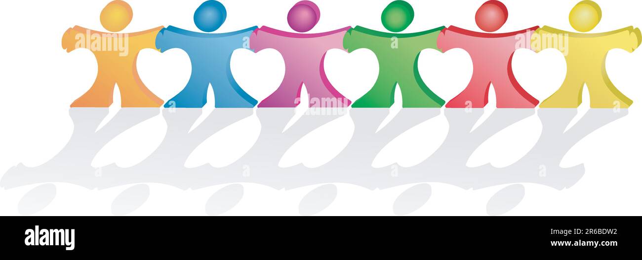 People holding hands making together hearts shapes Stock Vector Image ...