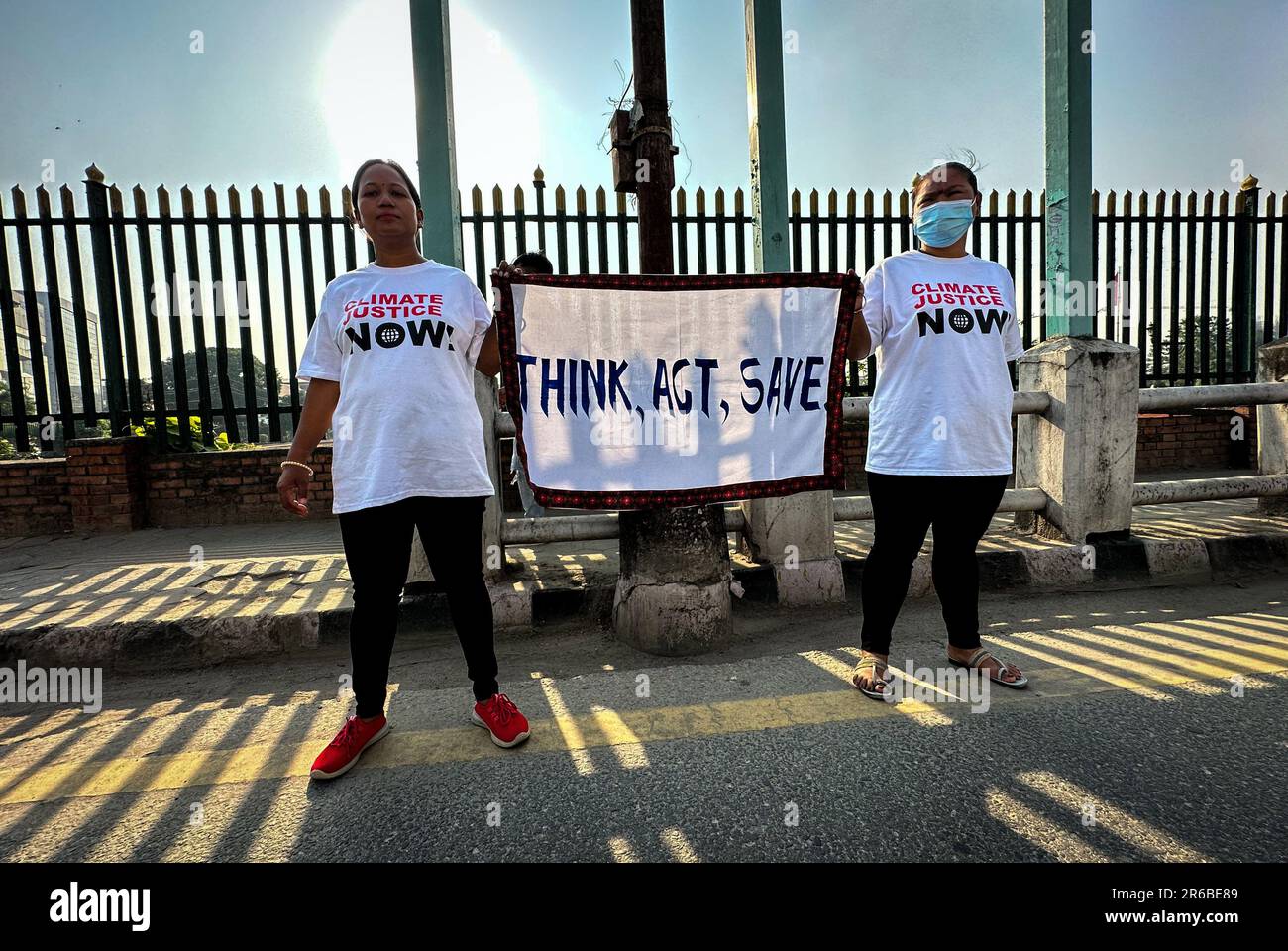 Kathmandu, Bagmati, Nepal. 8th June, 2023. Women hold a banner during ...