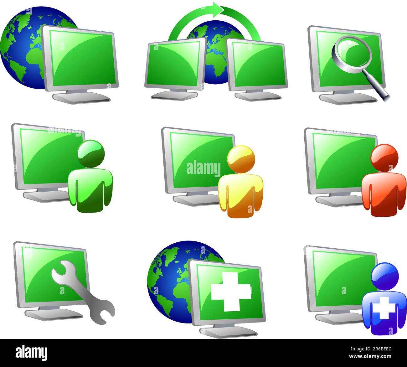 green website and internet icon on white background Stock Vector Image ...
