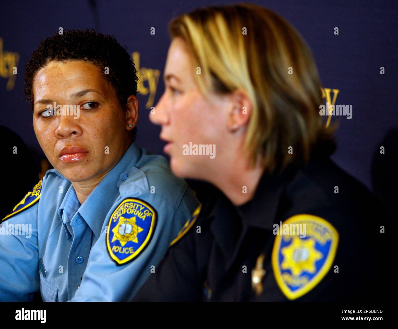 Lisa Campbell (left), manager of UCPD Special Events, and UC Berkeley ...