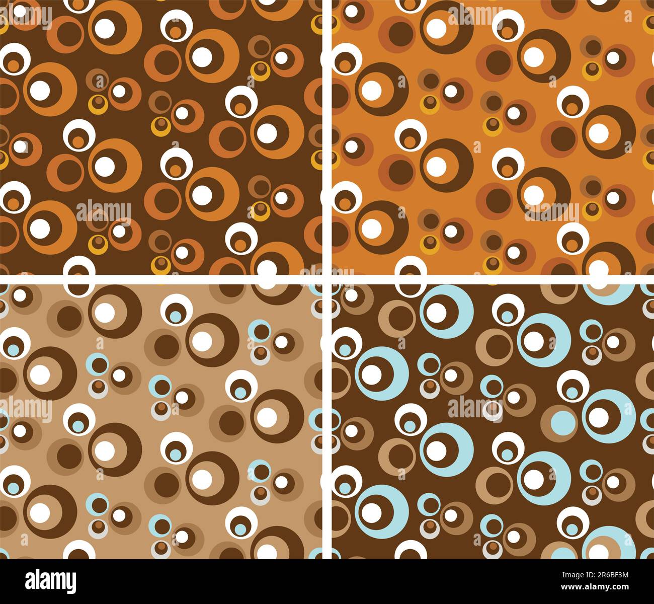 Vector illustration of a seamless retro wallpaper in four different ...