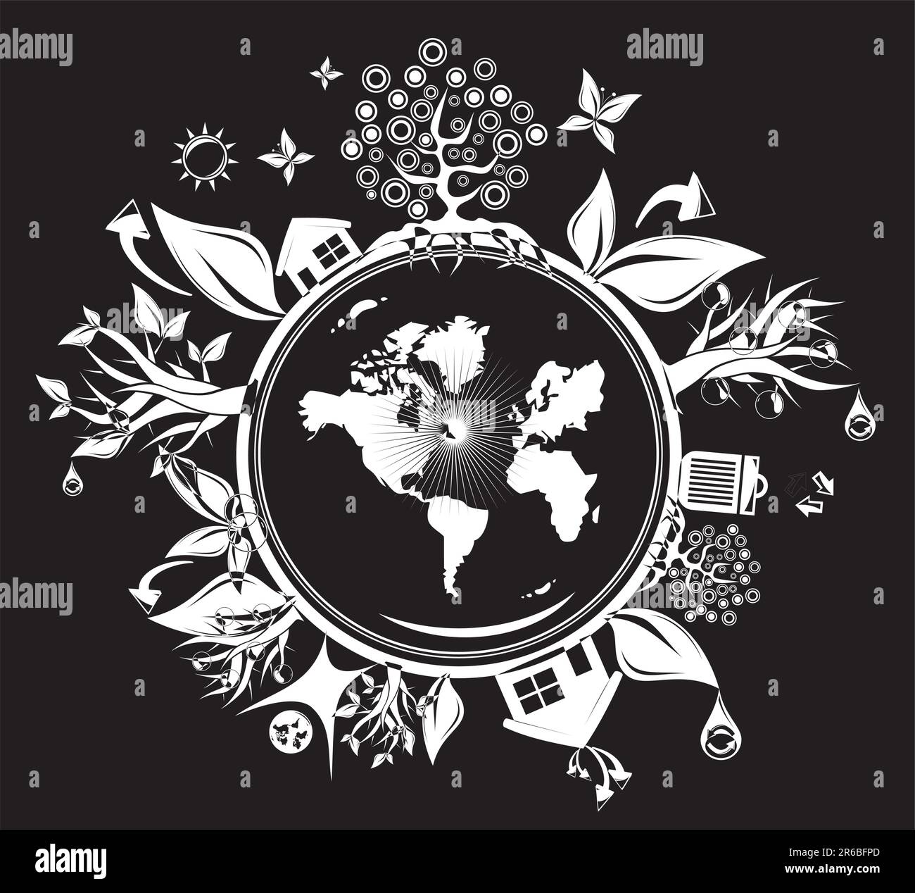 grunge fantasy globe and environment background Stock Vector Image ...