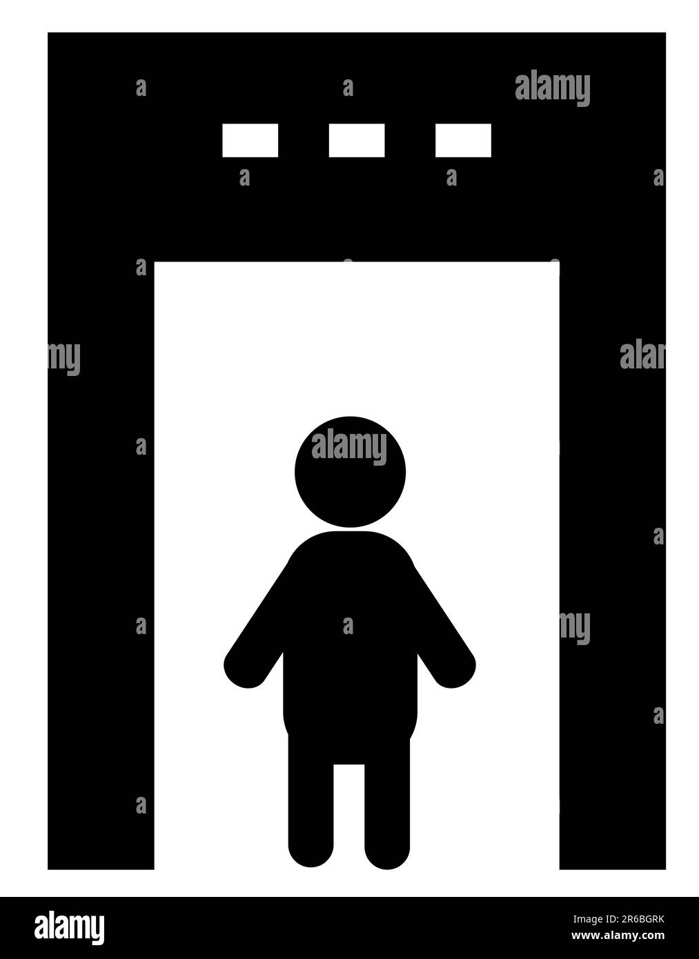 airport security scanner icon. security gate sign. human xray scan and ...