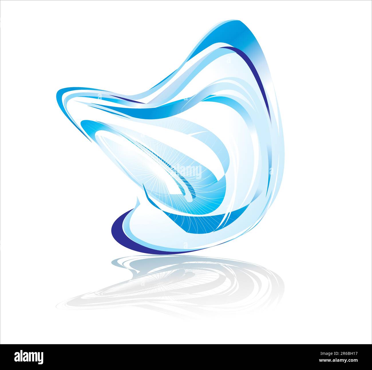 Blue and glossy abstract 3D shape Stock Vector Image & Art - Alamy