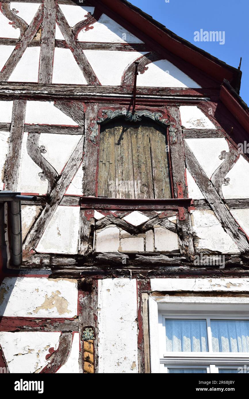 Half-Timbered Houses, Medieval Heritage in Rhine Valley Stock Photo - Alamy