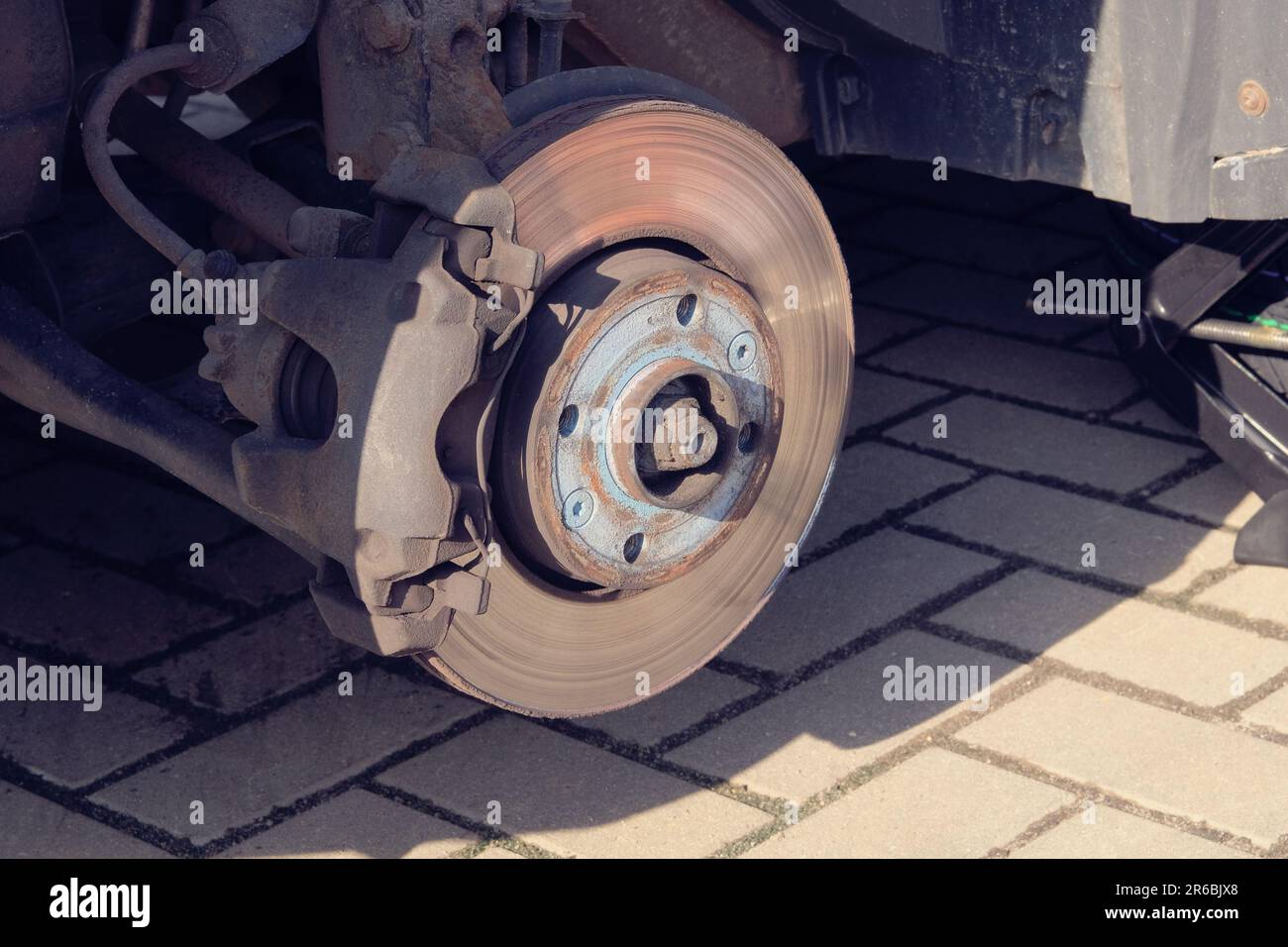 Wheel balancing or repair and change auto tire. Car repair concept ...