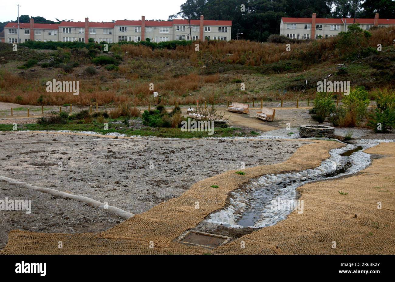 Water from the El Polin spring streams into a restored nature area at ...