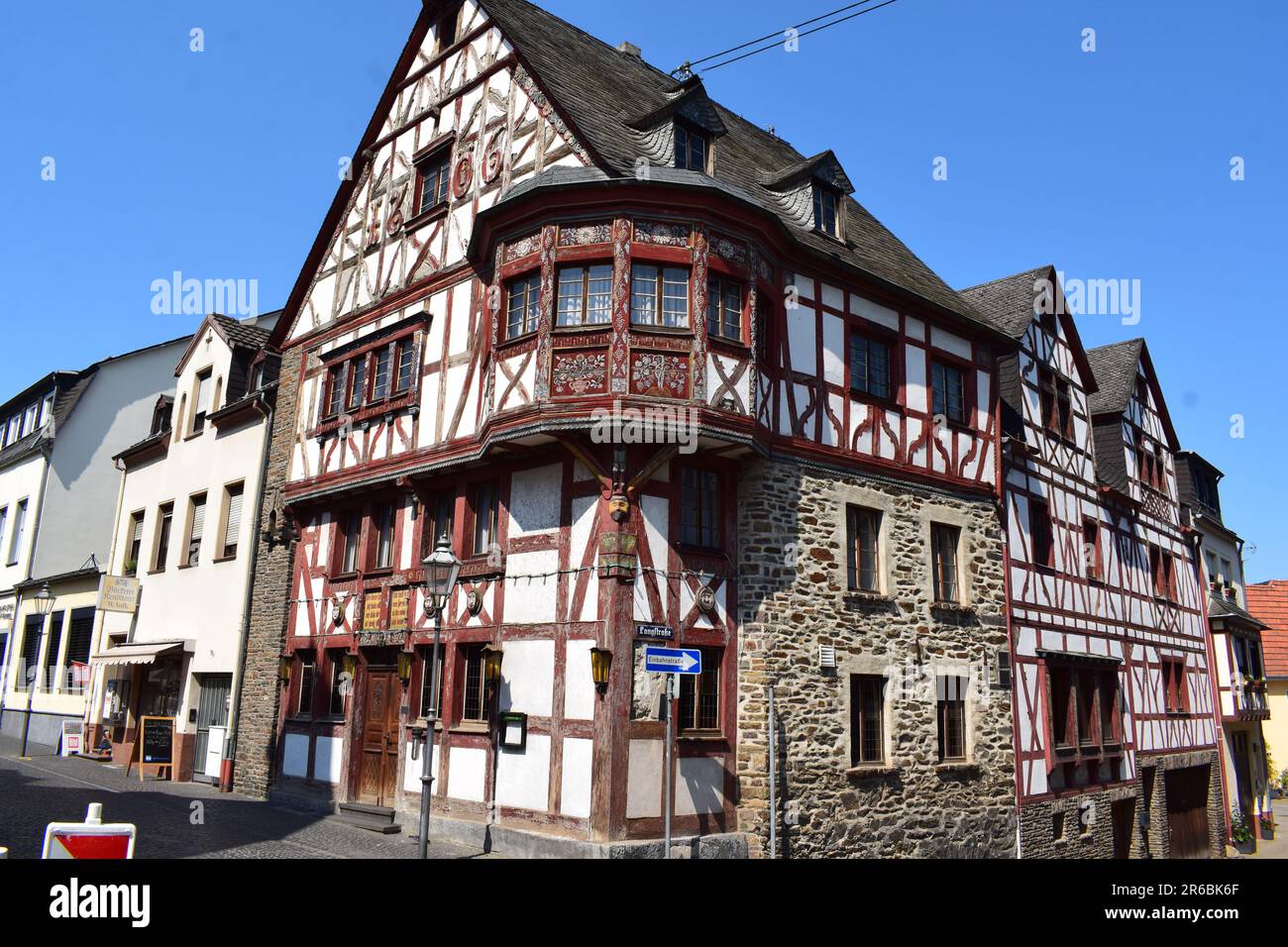 Half-Timbered Houses, Medieval Heritage in Rhine Valley Stock Photo - Alamy