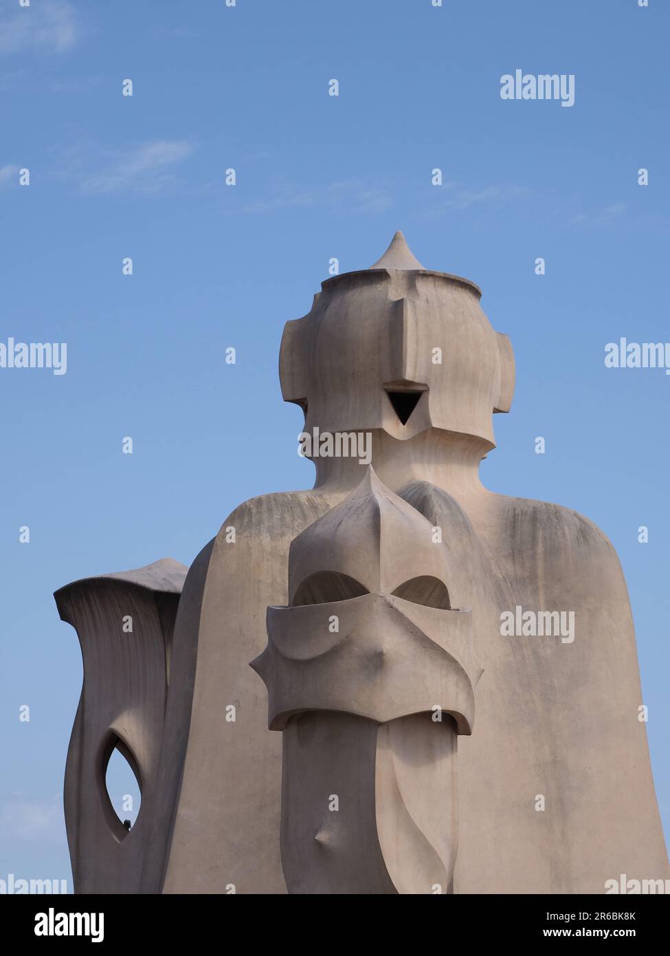 Famous chimneys on rooftop in european BARCELONA city at Catalonia in ...