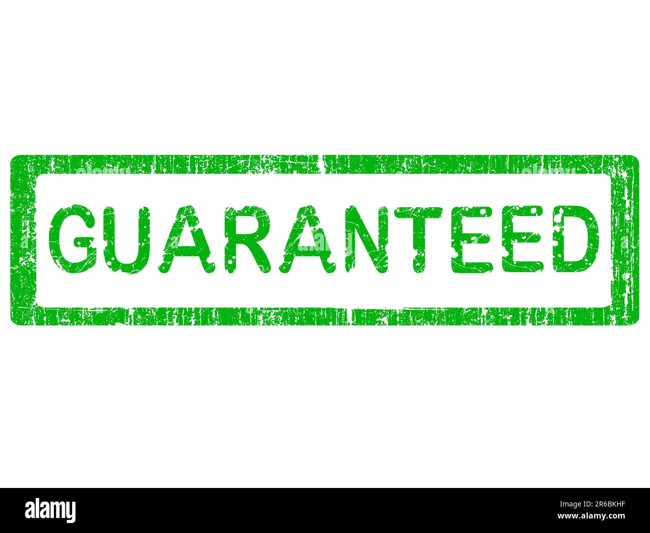 Grunge Office Stamp with the words GUARANTEED in a grunge splattered ...