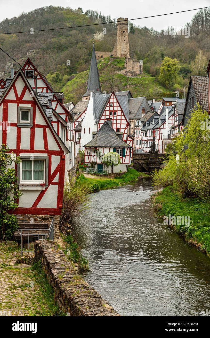 Landscape of the picturesque city Monreal in the Eifel Germany Stock ...
