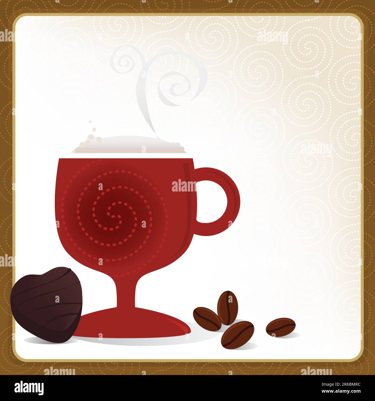 Whimsical Coffee Cafe Mocha Frame; Swirly and stylized with coffee ...