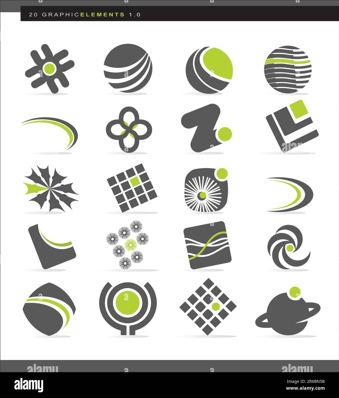 Set of 20 abstract design elements; easy-edit colors Stock Vector Image ...