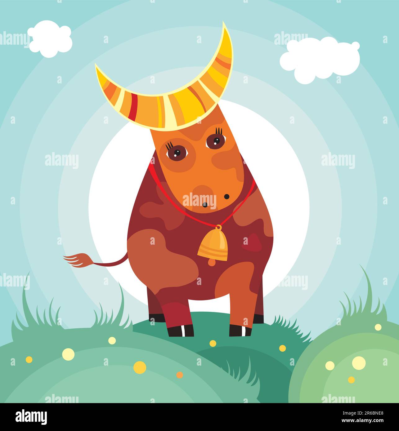 vector illustration of a funny cow Stock Vector Image & Art - Alamy