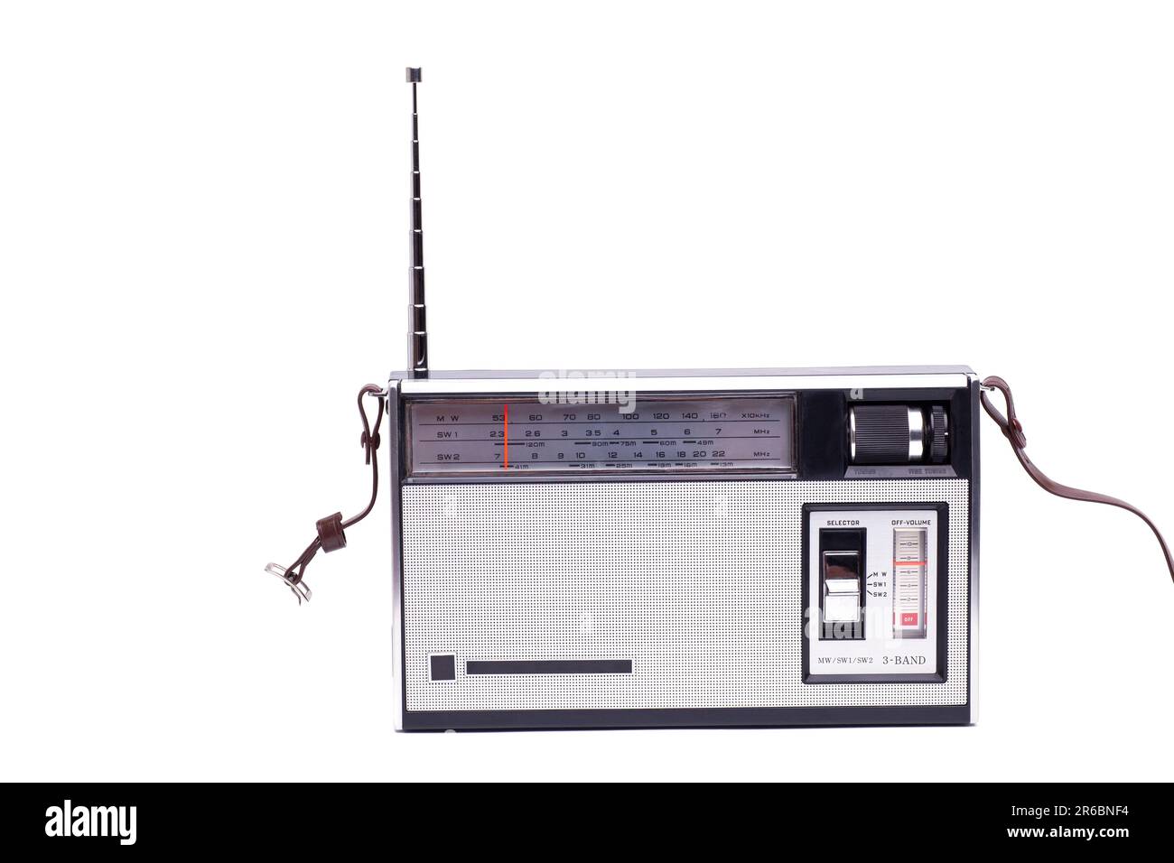 Vintage transistor radio isolated on white Stock Photo - Alamy